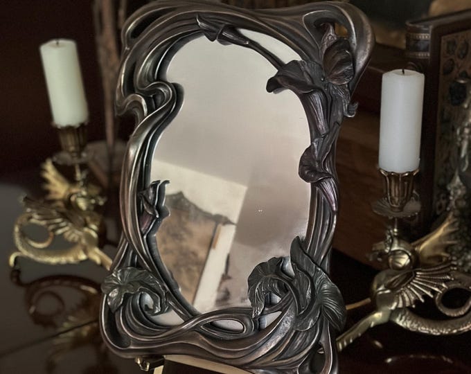 Art Nouveau Mirror, Fairy Mirror, Butterfly Mirror, Lily Mirror, Vanity ...