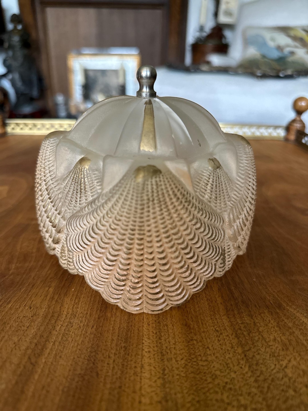 Art Deco Glass Lamp Shade, Glass Shade, Shell Lampshade, Seashell Lamp ...