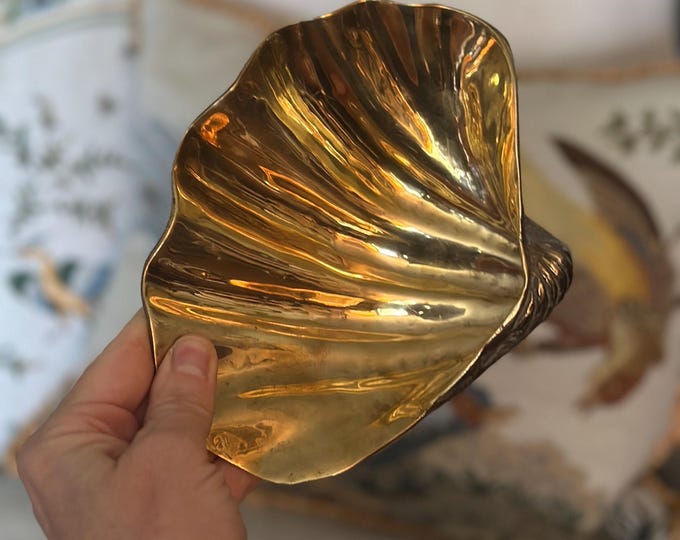 Solid Brass Shell, Shell Dish,coastal Decor, Beach House, Sea Shell ...