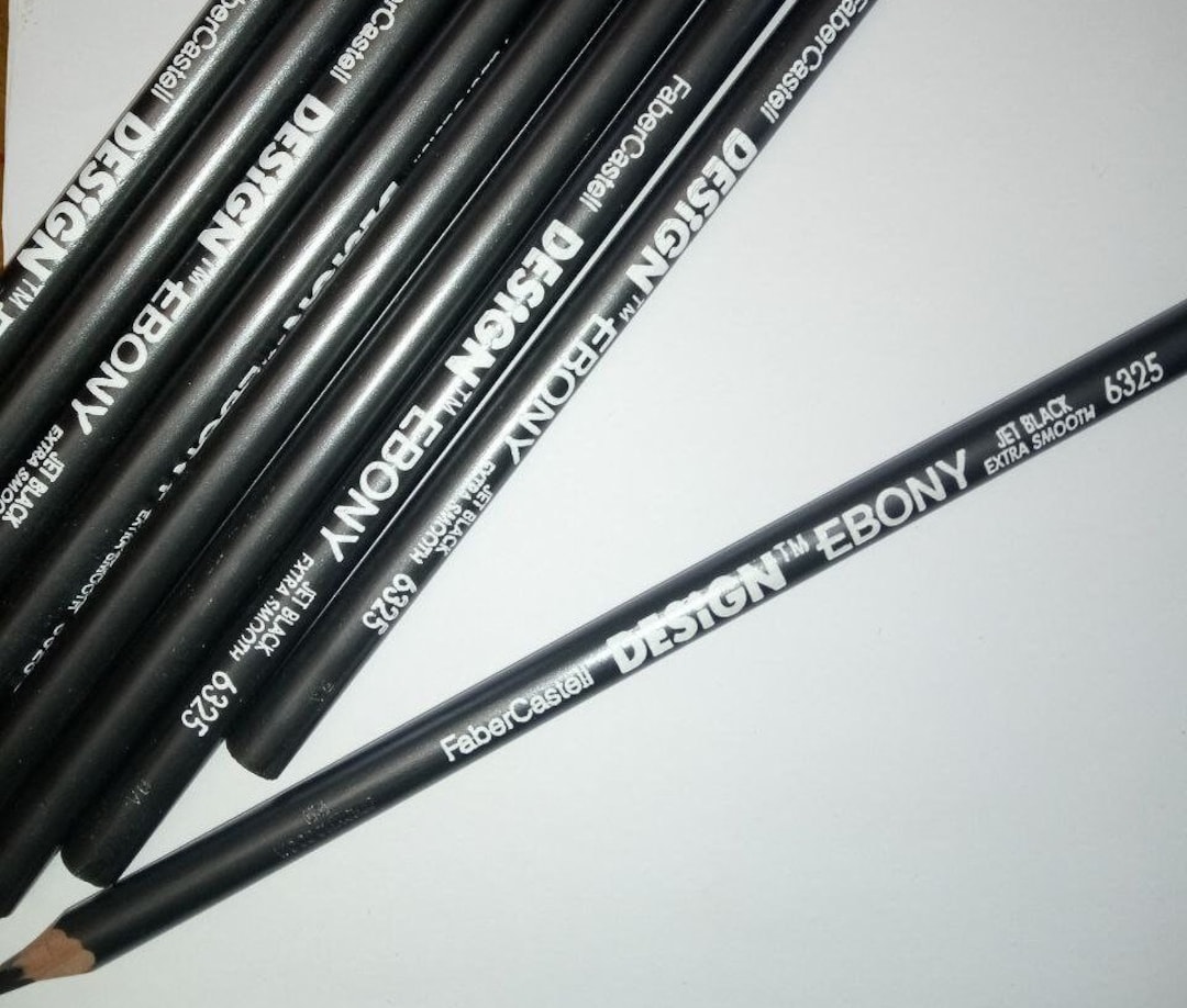 Vintage Faber Castell Ebony 6325 Jet Black Extra Smooth Pencils - Etsy
