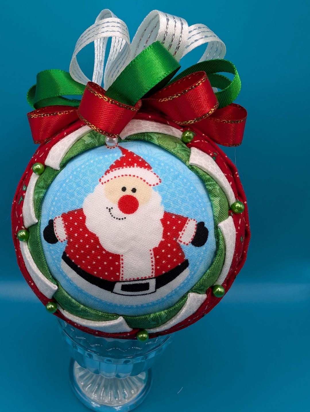 Adorno de Papá Noel y muñeco de nieve - Etsy España