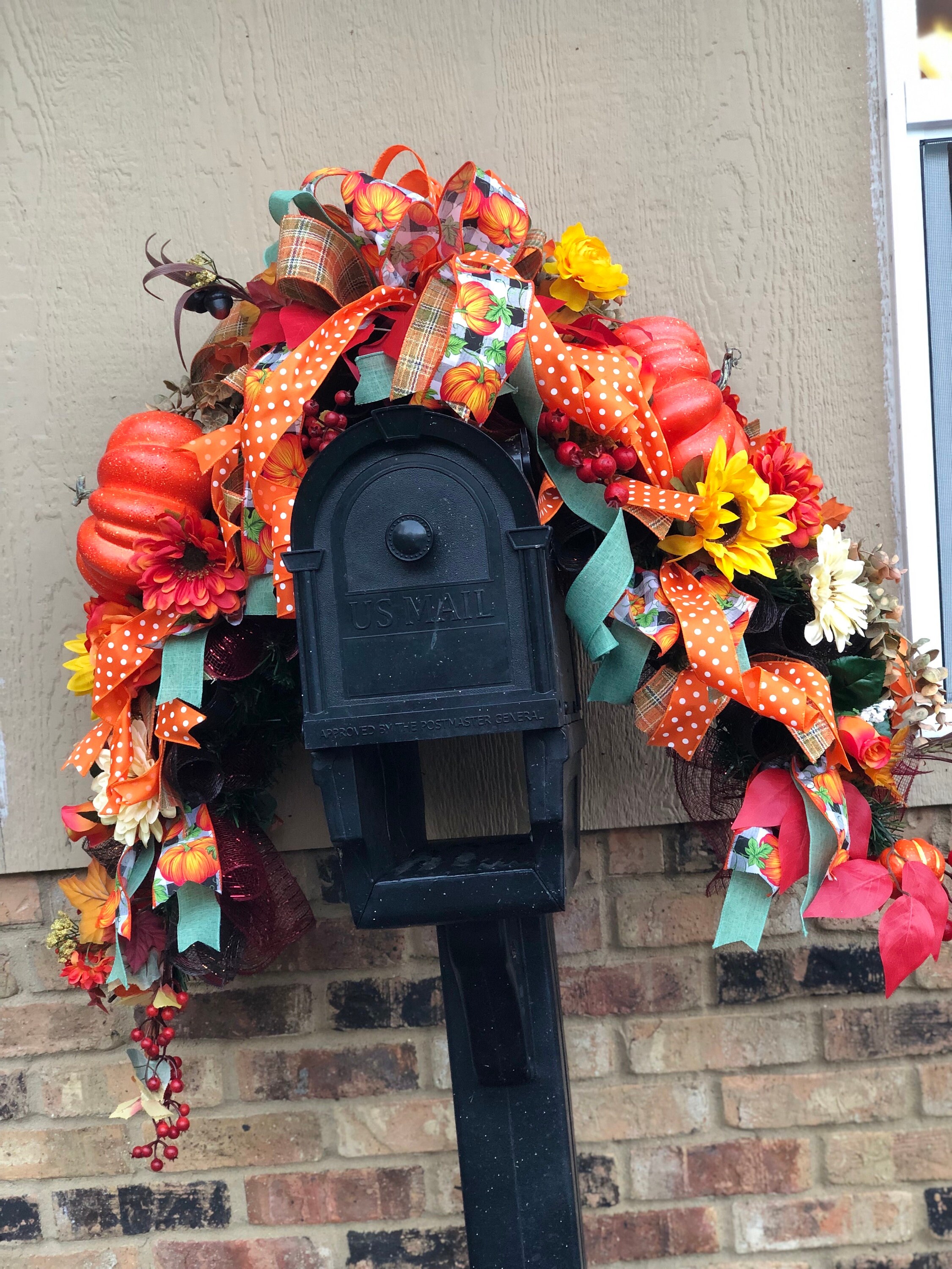Mailbox Swag, Fall Mailbox Decor, Fall Mantle Swag, Autumn Hanger ...