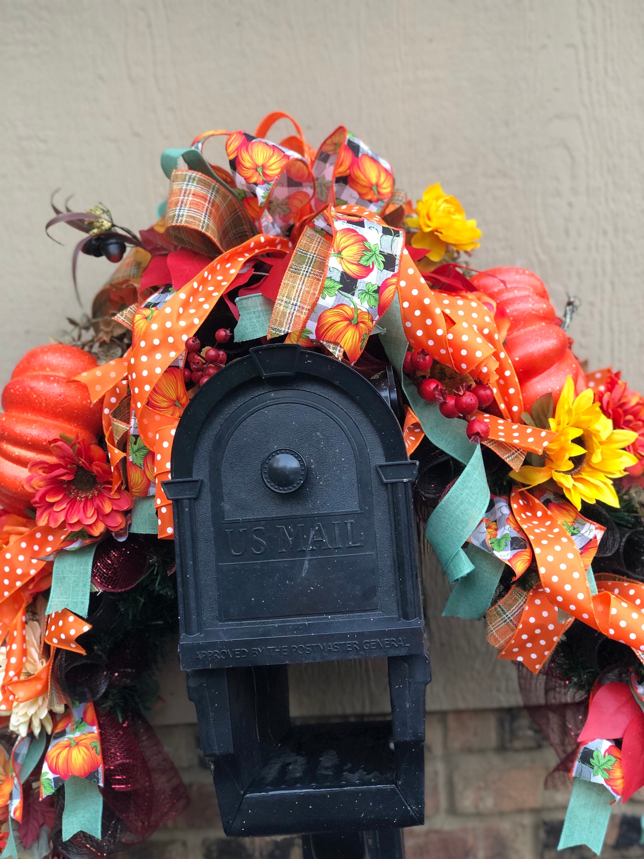Mailbox Swag, Fall Mailbox Decor, Fall Mantle Swag, Autumn Hanger ...