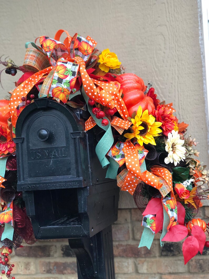 Mailbox Swag, Fall Mailbox Decor, Fall Mantle Swag, Autumn Hanger ...
