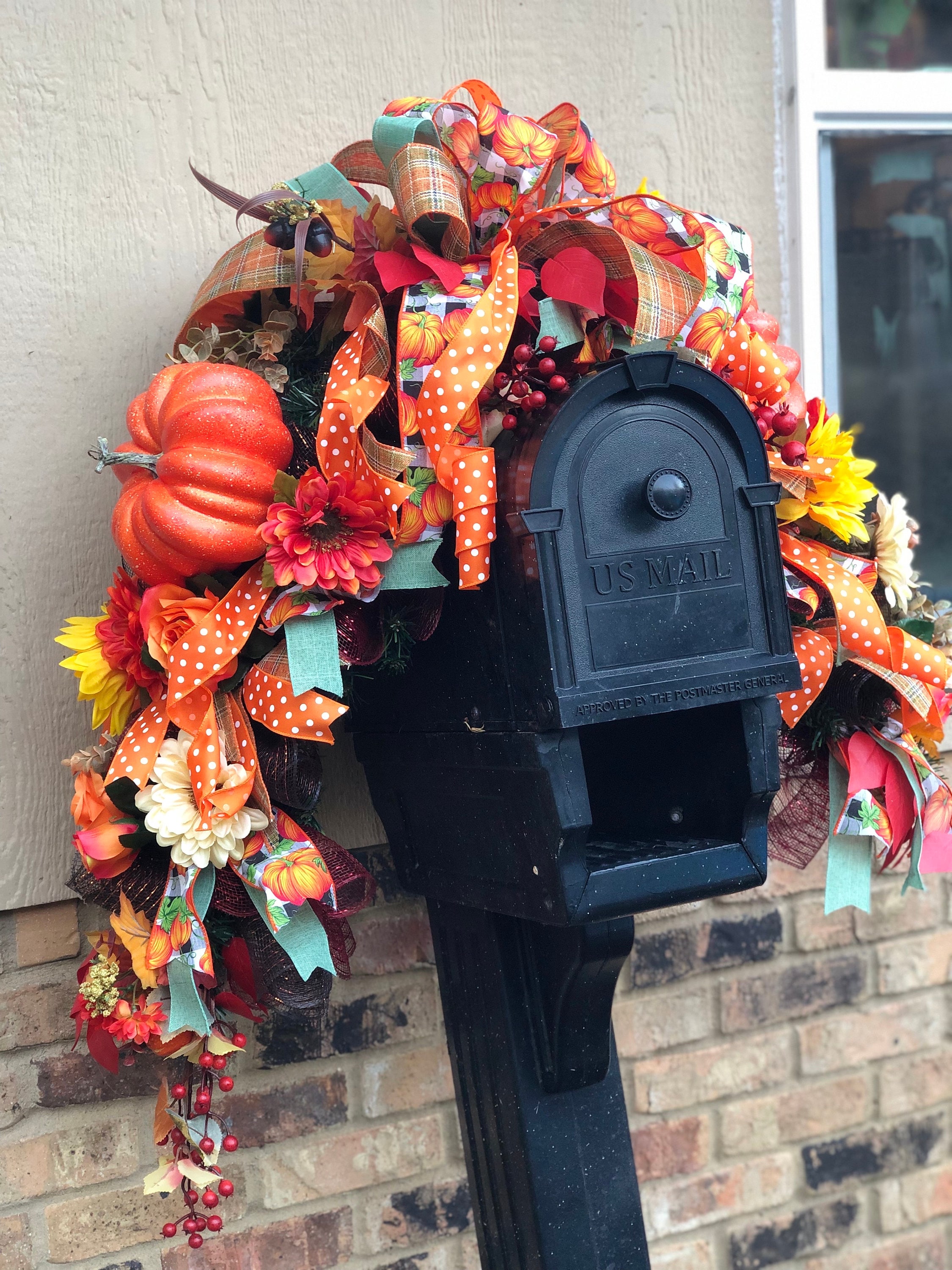 Mailbox Swag, Fall Mailbox Decor, Fall Mantle Swag, Autumn Hanger ...