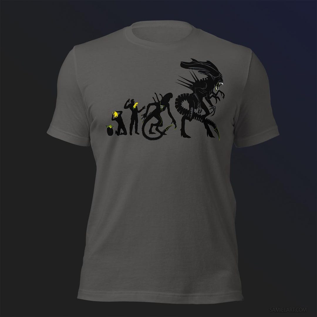 Xenomorph Evolution T-shirt | Alien Life Cycle Tee | Sci-fi Horror ...