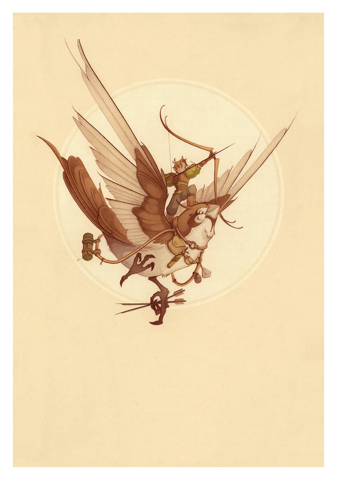 RPG "archer" Bird 13x13 Print - Etsy