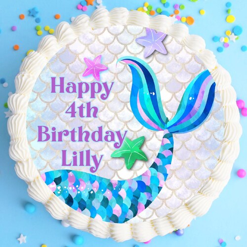 Mermaid Edible Image Mermaid Birthday Mermaid Cookie - Etsy