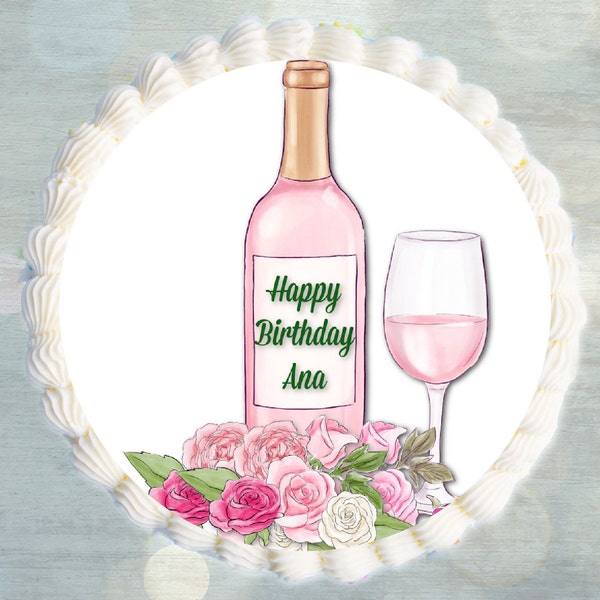 Wine Cake Topper - Etsy