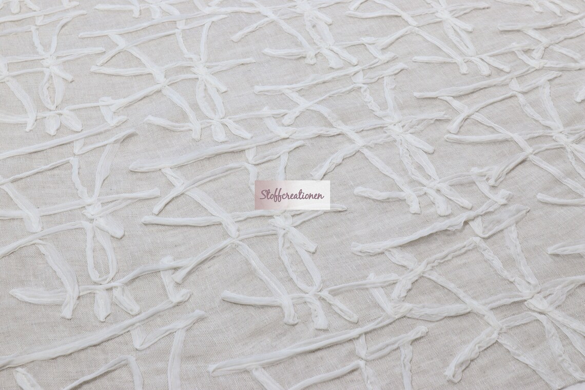 Belgian Linen Fabrics Couture Linen Fabric Embroidered Linen | Etsy