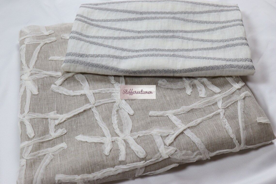 Belgian Linen Fabrics Couture Linen Fabric Embroidered Linen | Etsy