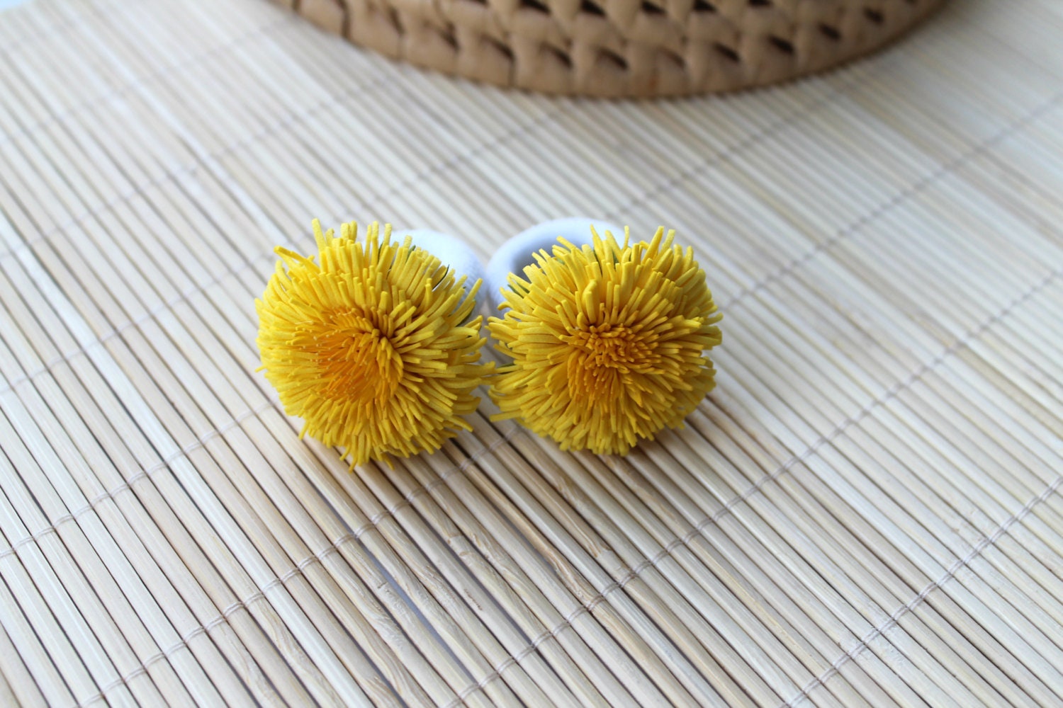 Yellow Dandelion Ponytail Holder Hair Elastic Girls - Etsy