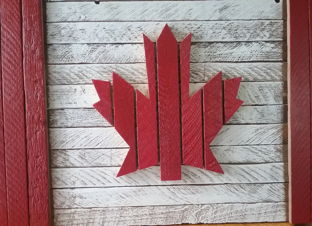 X-large Reclaimed Rustic Wood Canada Flag | Cottage, Patio, Garden ...