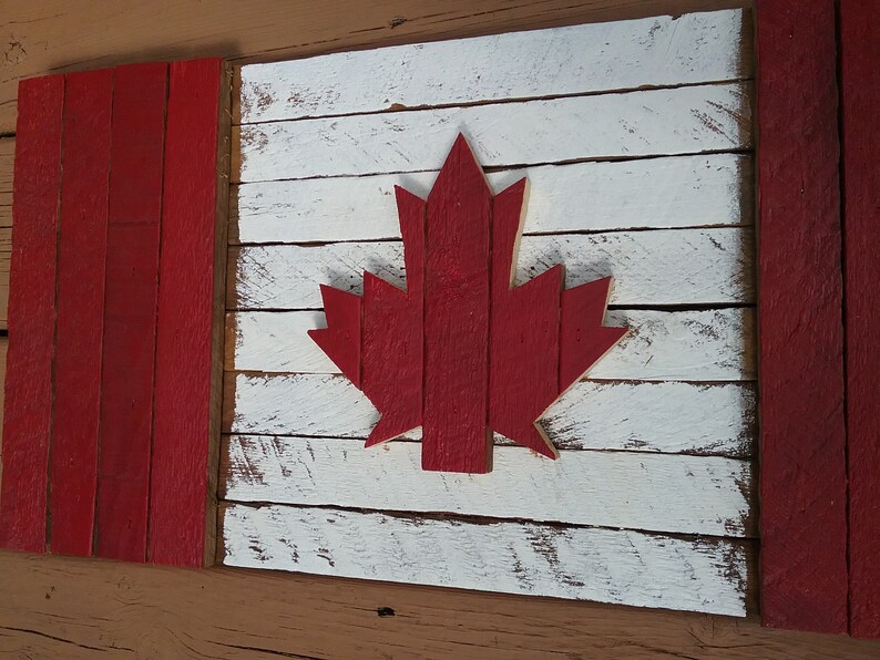 Canada Flag Vintage Wood Craft Outdoor Decor Rustic Wall Sign Canada ...