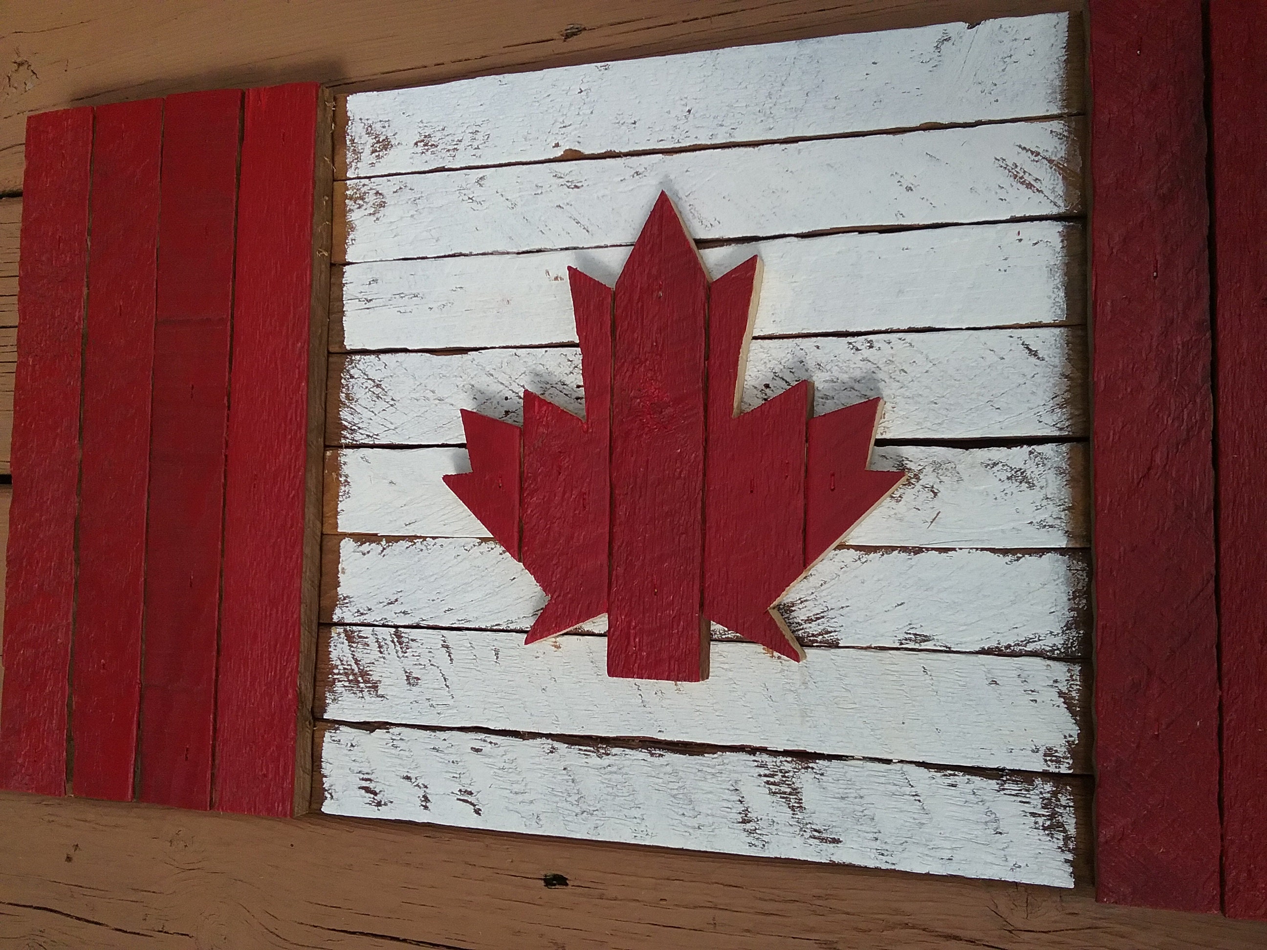 Canada Flag Vintage Wood Craft Outdoor Decor Rustic Wall - Etsy Canada