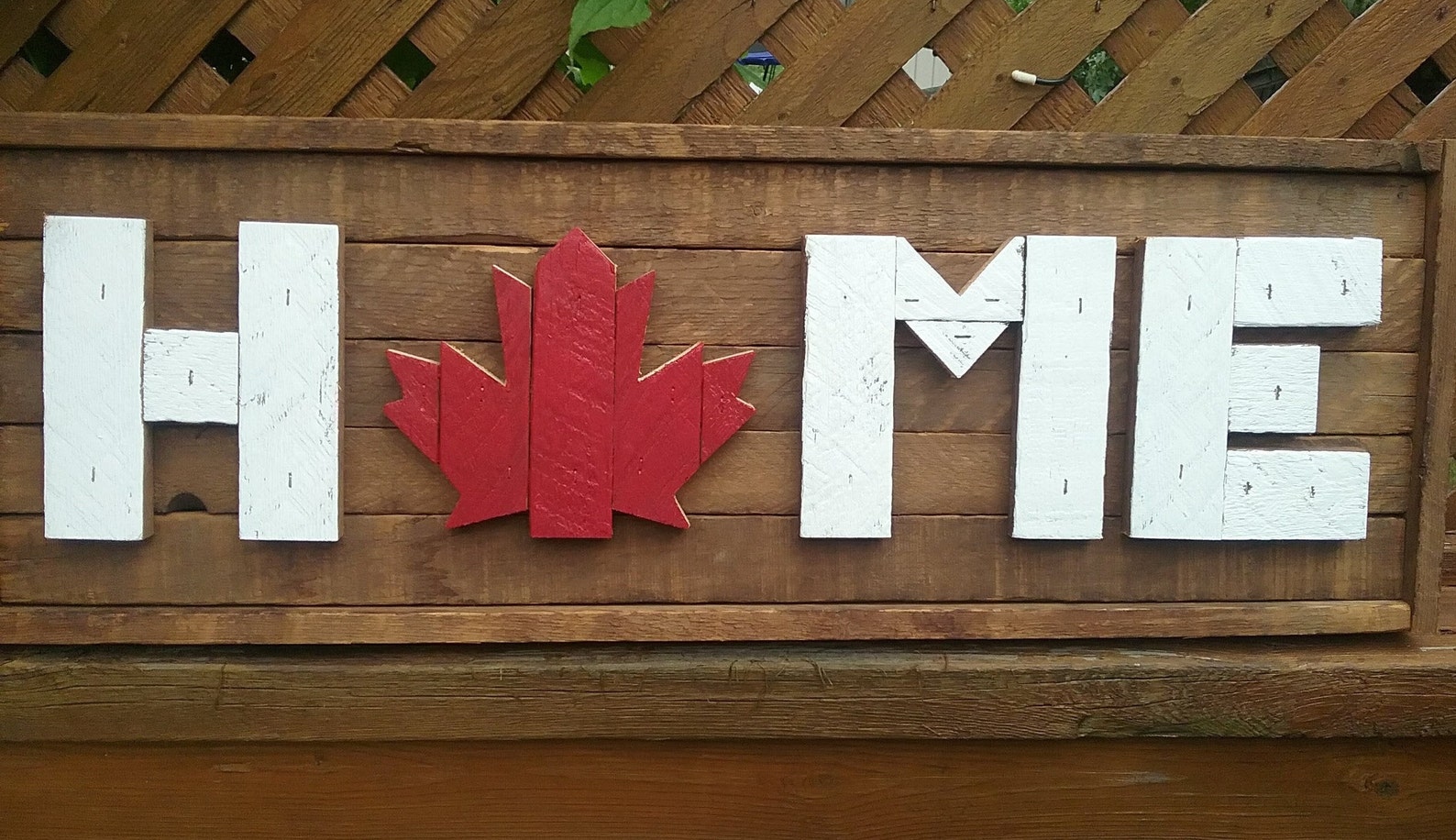 Home is Canada Sign Reclaimed Wood Vintage Art Patio Decor Outdoor ...