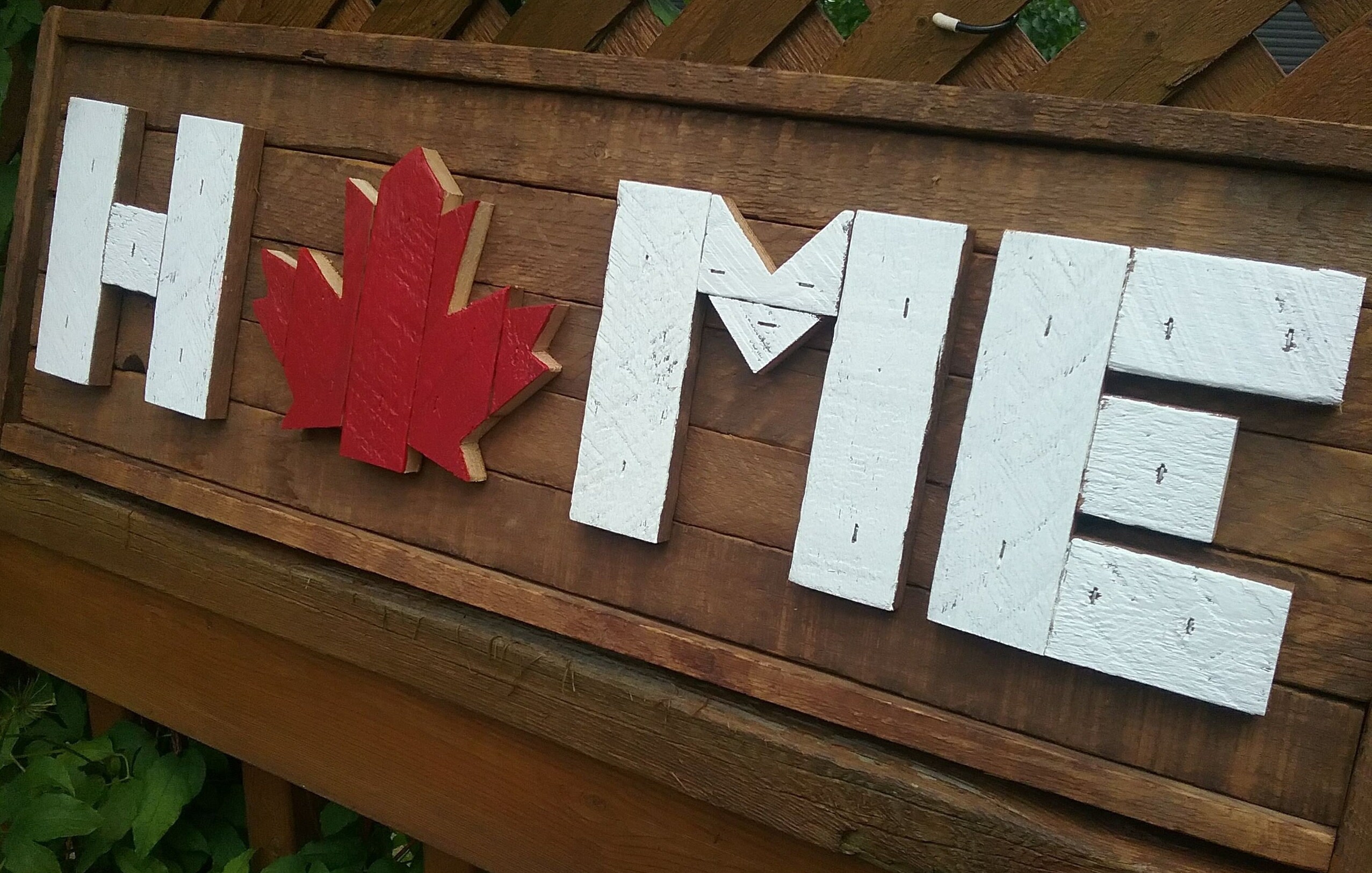 Home is Canada Sign Reclaimed Wood Vintage Art Patio Decor Outdoor ...