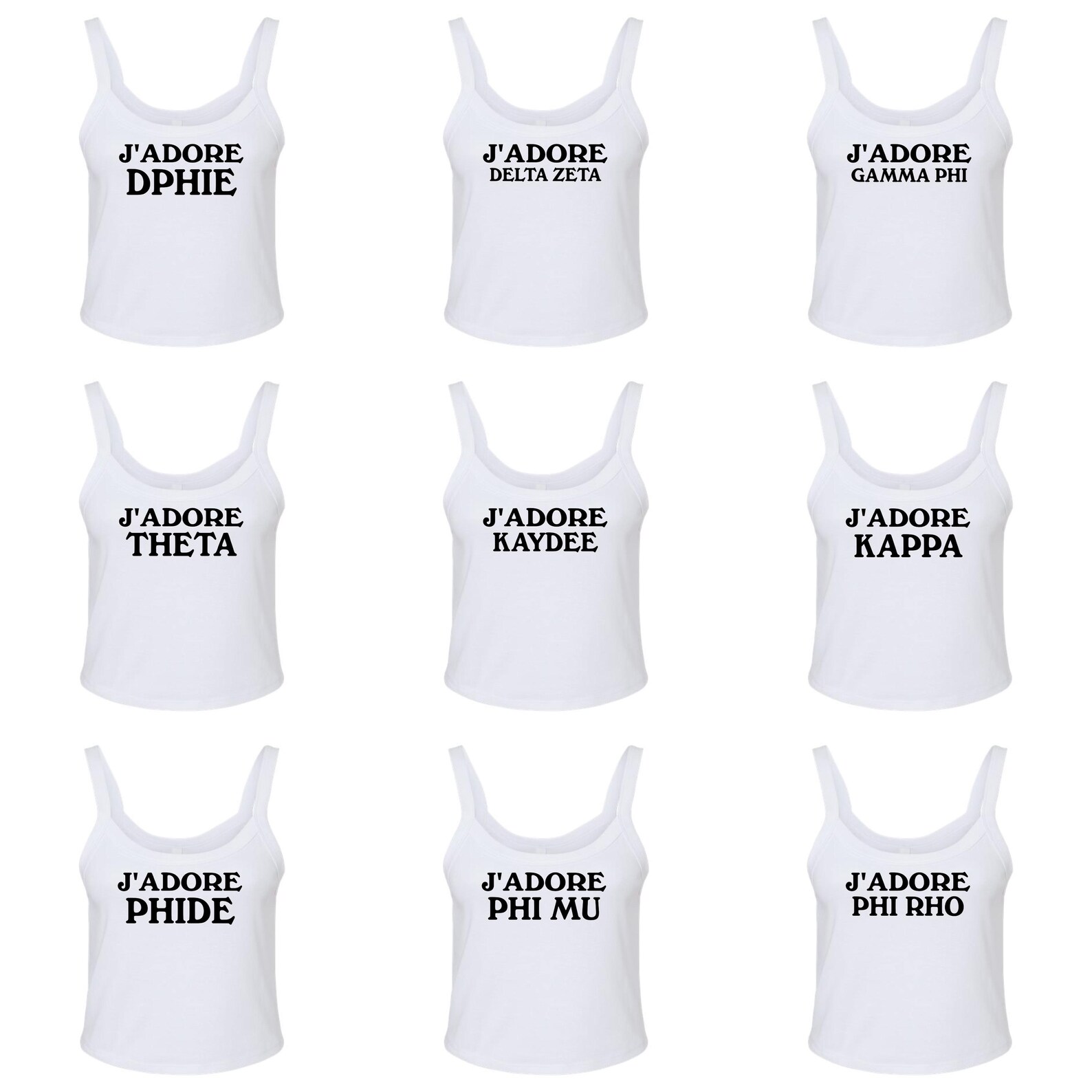 J’adore Tank Top / White Sorority Tank / White Sorority Top / White ...