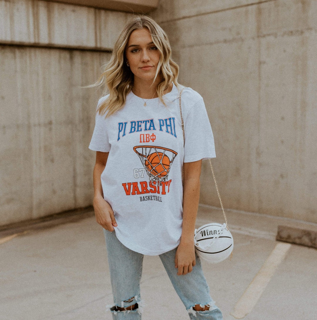 Basketball Tee / Basketball Sorority Tee / White Sorority T-shirt ...