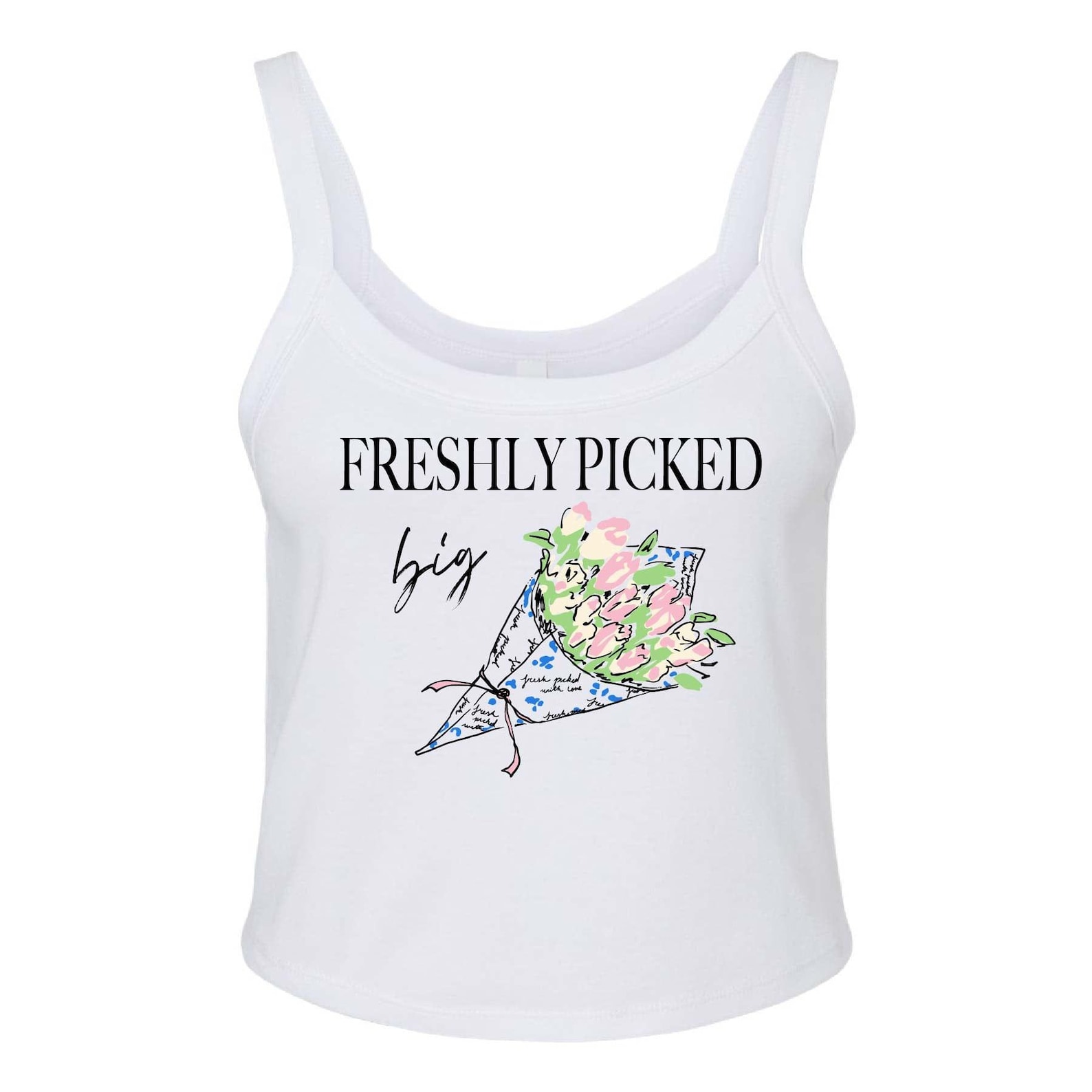 Sorority Big Little White Tank Top: Freshly Picked Fam Tee - Etsy