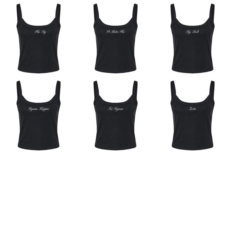Black Cursive Tank Top / Black Sorority Tank / Black Sorority Top ...