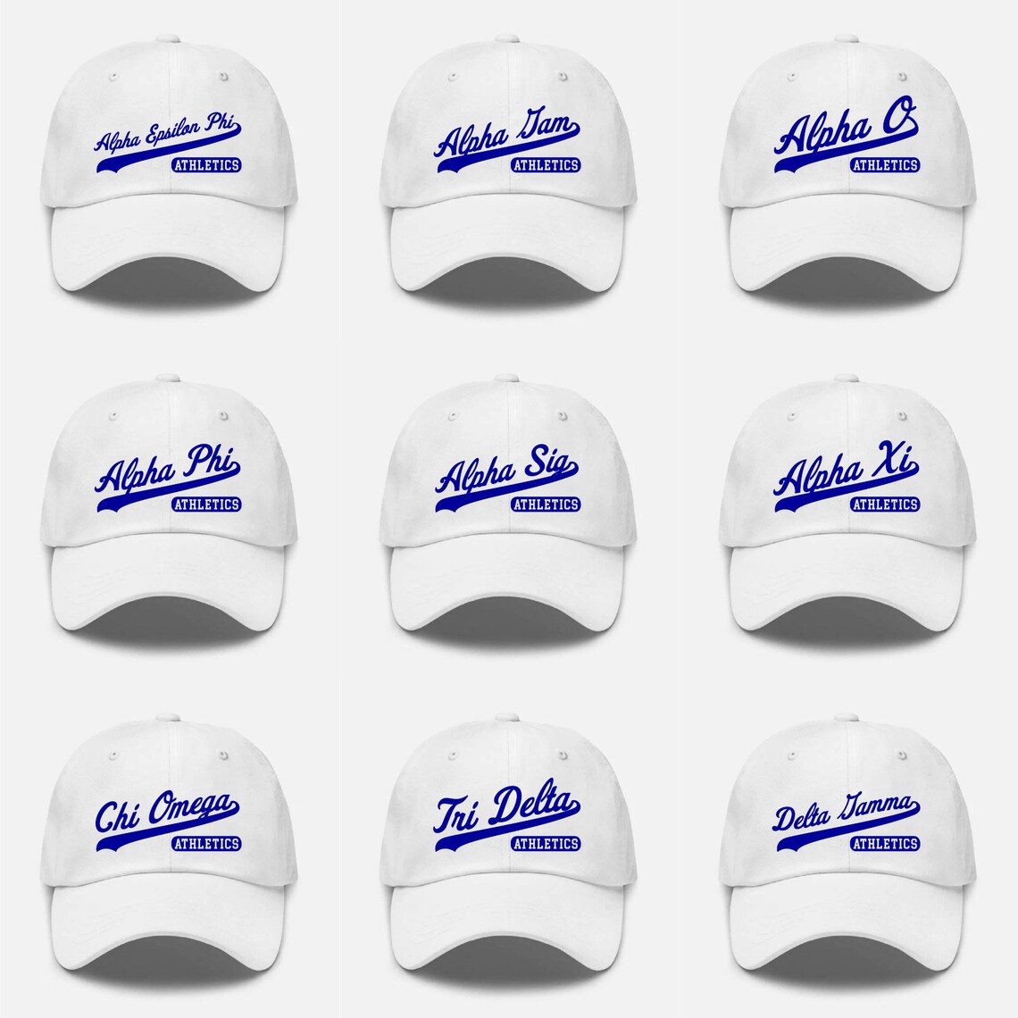 Home Run Dad Hat / White Embroidered Sorority Dad Hat / White Sorority ...