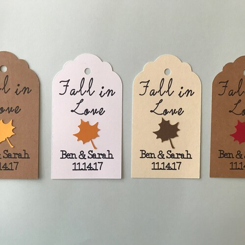 Fall in Love Tags Fall Wedding Favor Tags Fall Bridal Shower - Etsy
