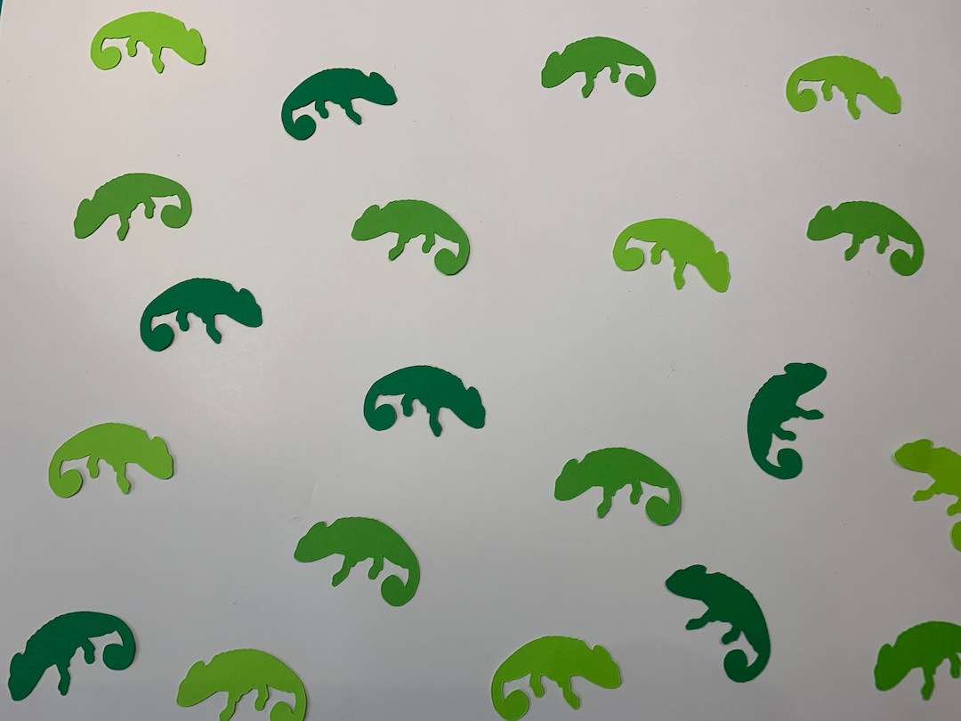 Shades of Green Chameleons - Chameleon Decor - Chameleon Confetti ...