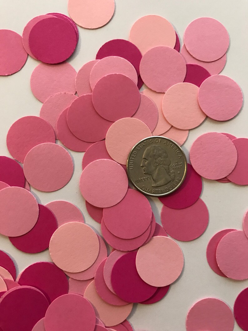 Pink Confetti Shades of Pink Confetti Table Decor Girl | Etsy
