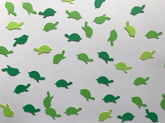 Shades of Green Turtle Confetti Green Turtle Decor Turtle - Etsy