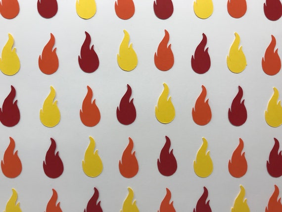 Flame Confetti Red Orange Yellow Flame Confetti Fire | Etsy