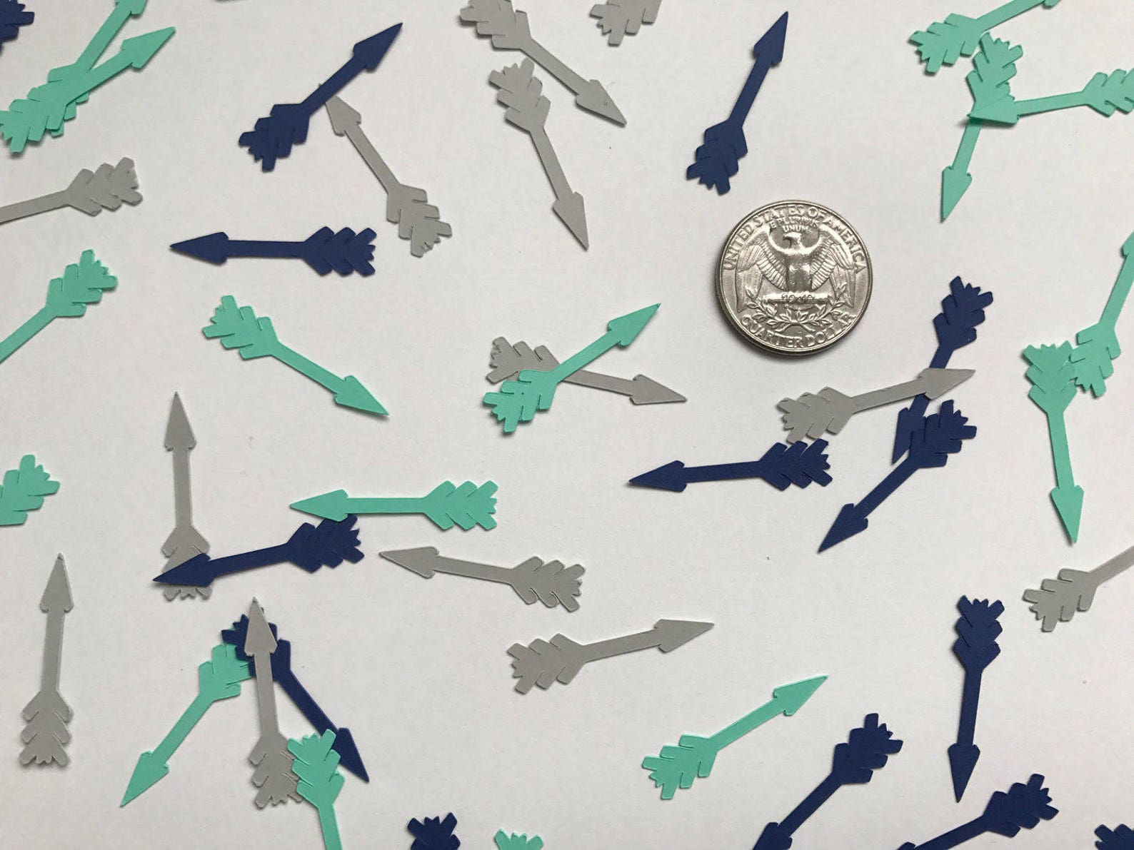 Navy Mint and Grey Arrow Confetti Tribal Party Decorations - Etsy