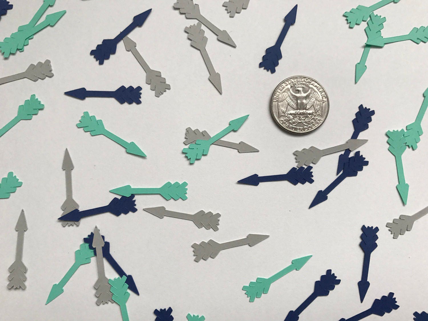 Navy Mint and Grey Arrow Confetti Tribal Party Decorations - Etsy