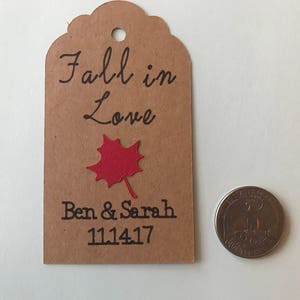 Fall in Love Favor Tags Custom Favor Tags Fall Wedding - Etsy