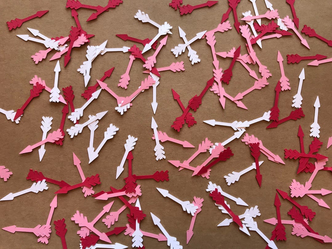 Pink, Red, and White Arrow Confetti - Cupid Decorations - Valentine's ...