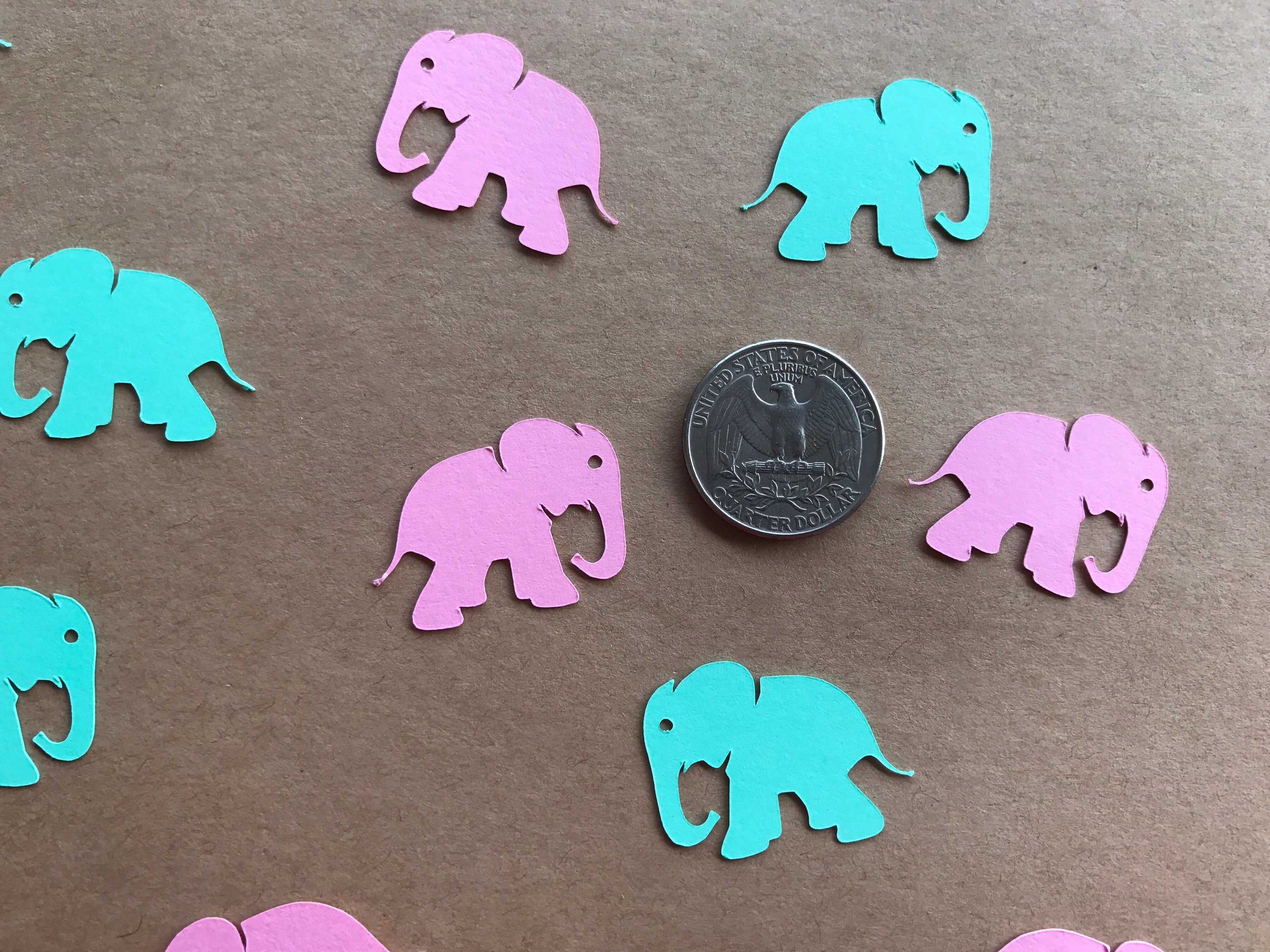 Pink and Mint Elephant Confetti Elephant Baby Shower | Etsy