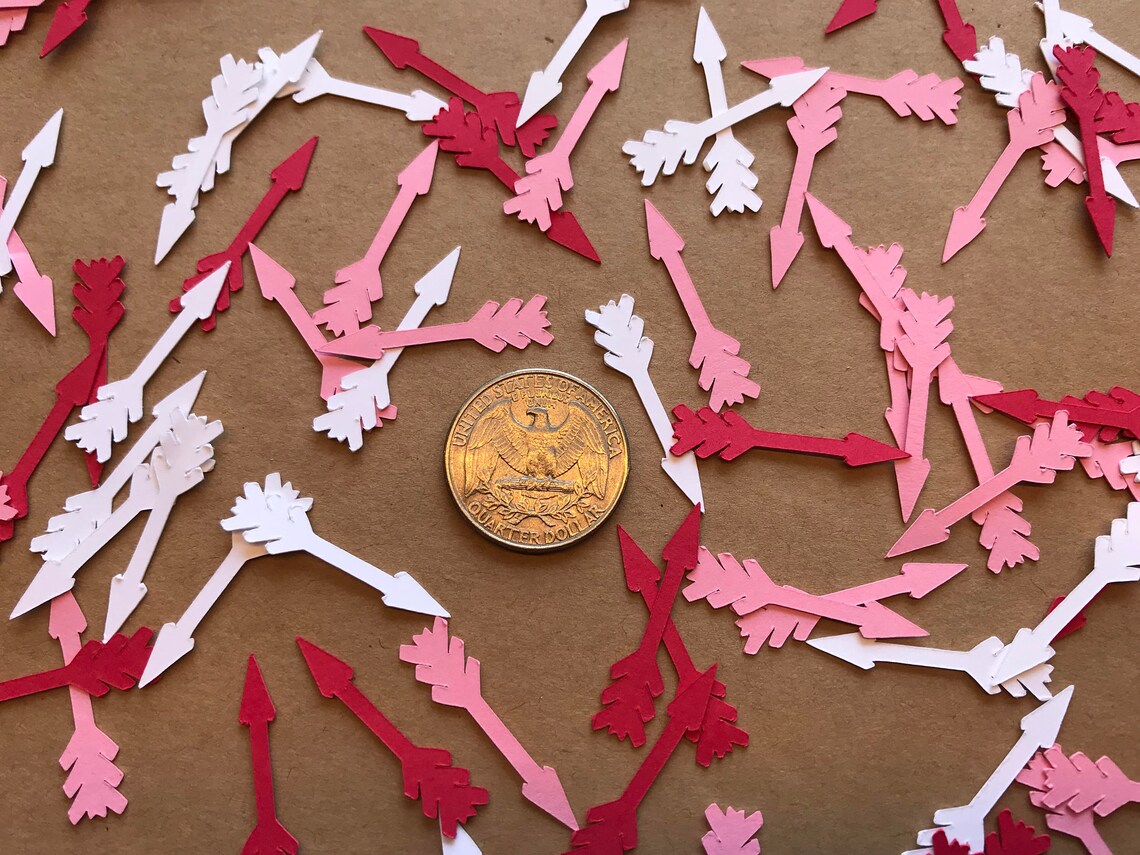 Pink Red and White Arrow Confetti Cupid Decorations - Etsy