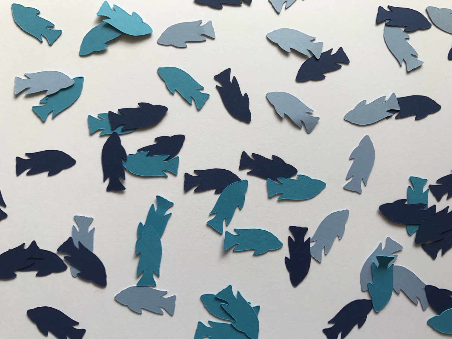 Shades of Blue Fish Confetti Fish Party Decorations Sea | Etsy