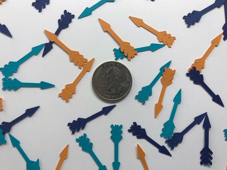 Navy Orange and Teal Arrow Confetti Tribal Party | Etsy