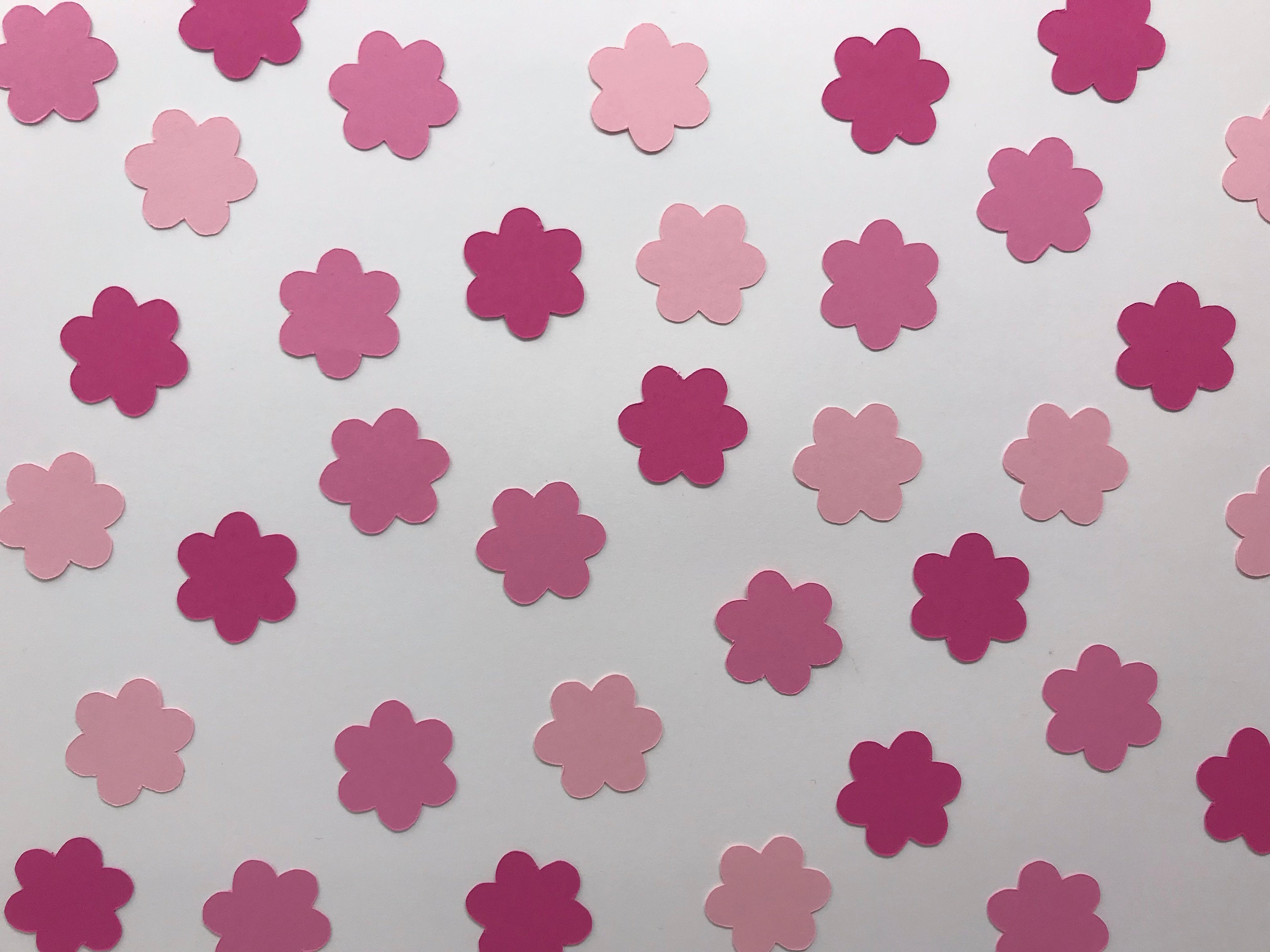 Shades of Pink Flower Confetti Flower Confetti Spring - Etsy