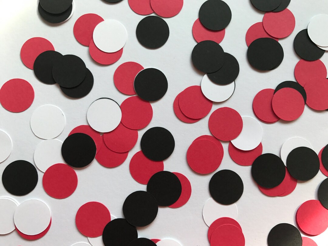Red, White, Black Dot Confetti - Red and Black Wedding Decorations ...