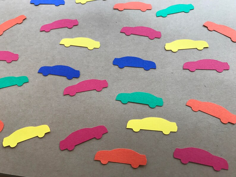 Car Confetti Primary Color Car Confetti Car Birthday Party - Etsy