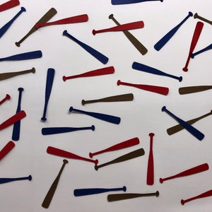 Red, Brown, and Blue Baseball Bat Confetti - Baseball Decor - Baseball ...