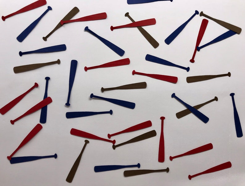 Red Brown and Blue Baseball Bat Confetti Baseball Decor - Etsy