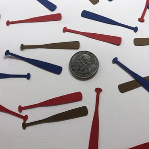 Red, Brown, and Blue Baseball Bat Confetti - Baseball Decor - Baseball ...