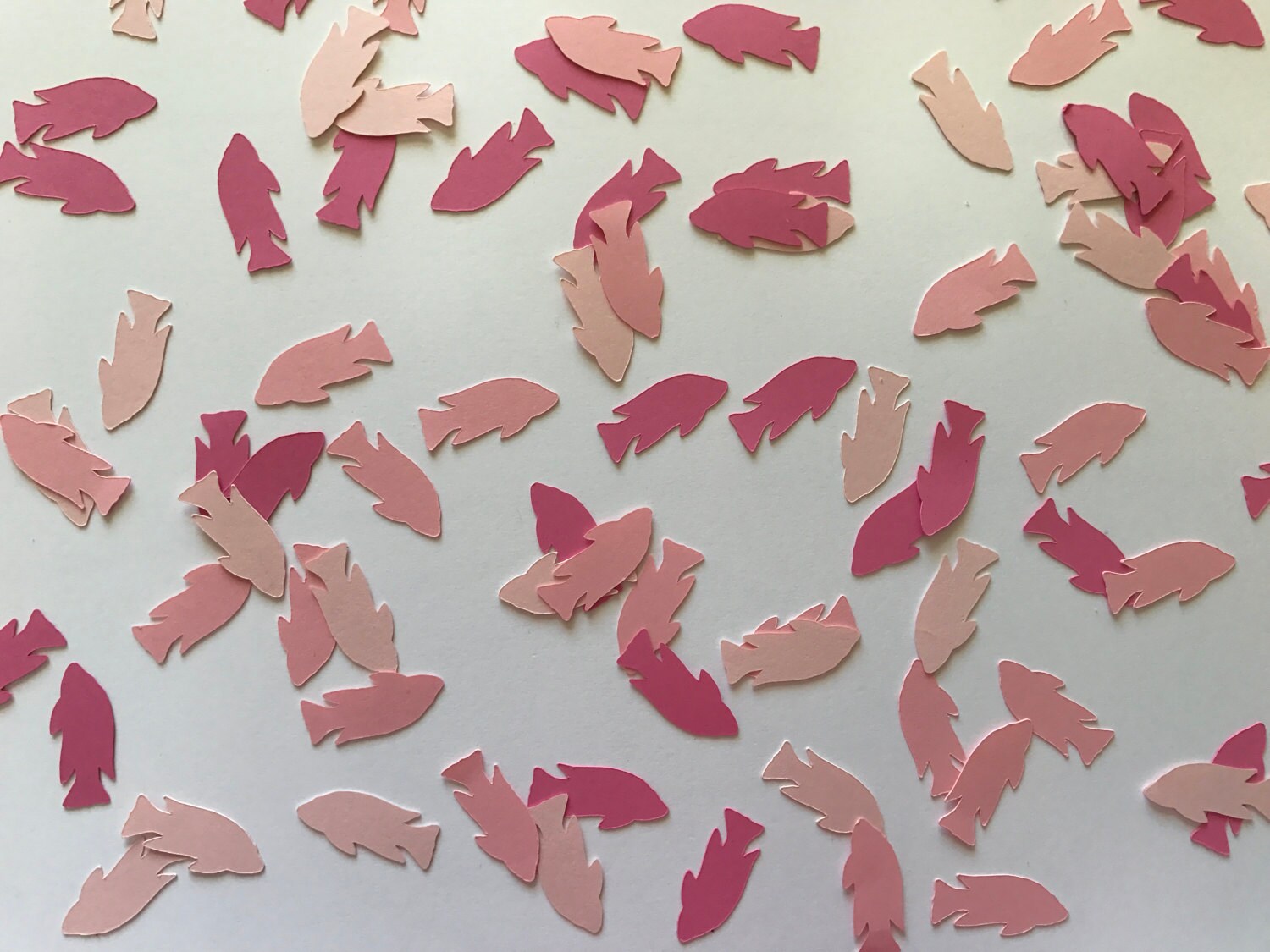 Shades of Pink Fish Confetti Ocean Party Decor Girl - Etsy