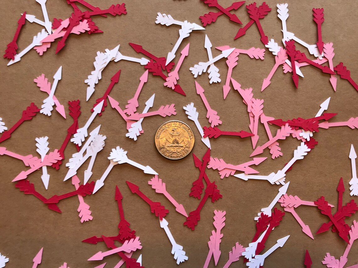 Pink Red and White Arrow Confetti Cupid Decorations - Etsy
