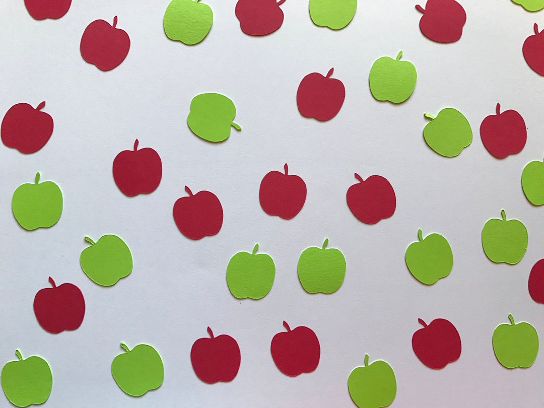 Green and Red Apple Confetti - Apple Decorations - Fall Party ...
