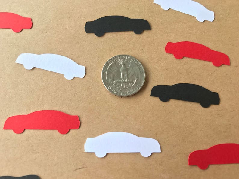 Red Black and White Car Confetti Racing Car Birthday Party - Etsy