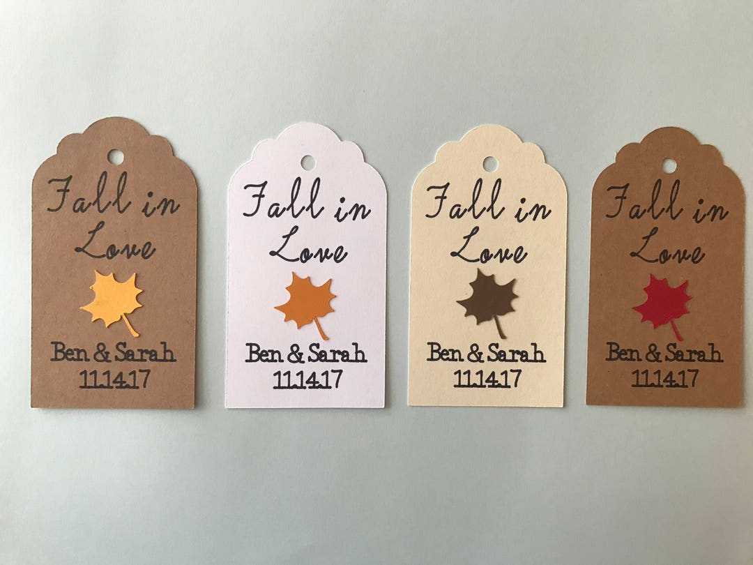 Fall in Love Favor Tags Custom Favor Tags Fall Wedding - Etsy